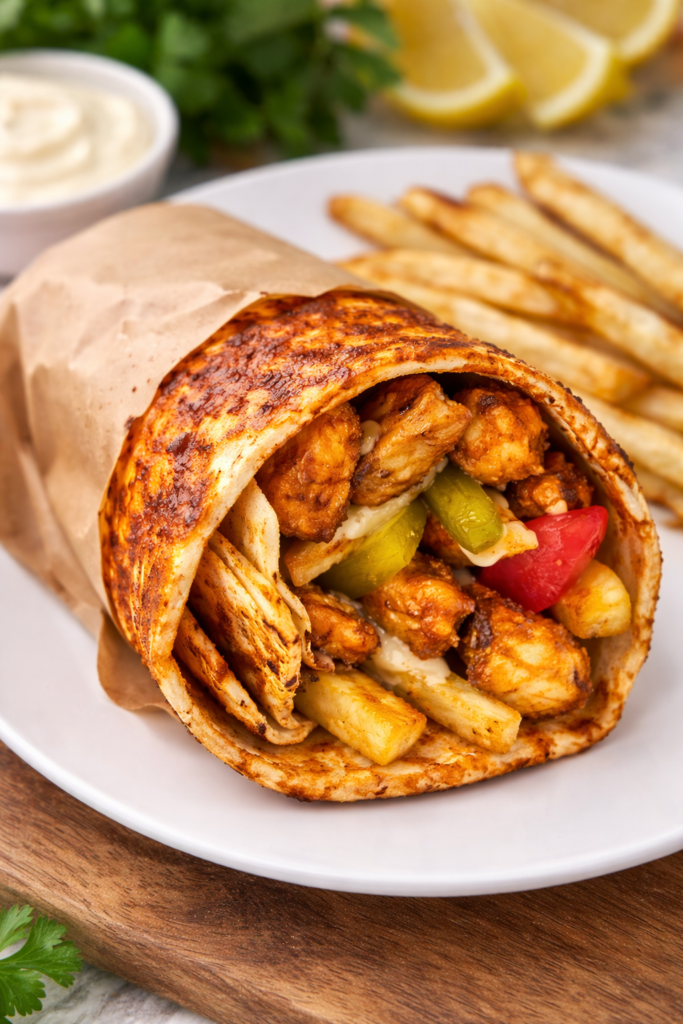 Healthy Crispy Chicken Shawarma Wrap (Street-Style & High Protein ...